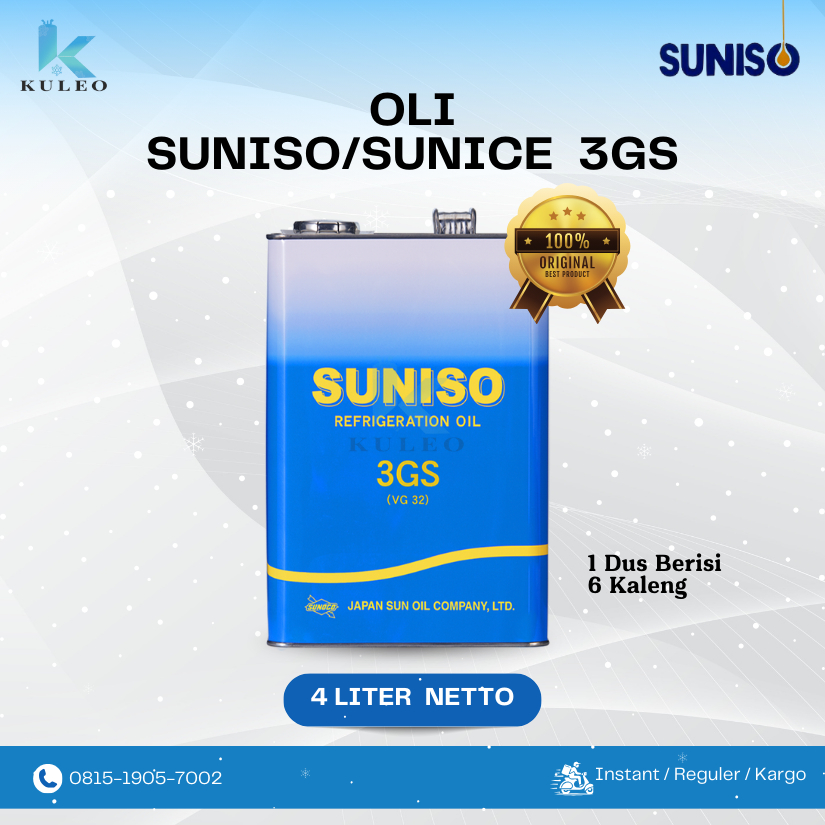 Jual OLI SUNISO 3GS (VG 32) / Oli Kompresor 4 Liter |Kemasan Kaleng | Shopee Indonesia
