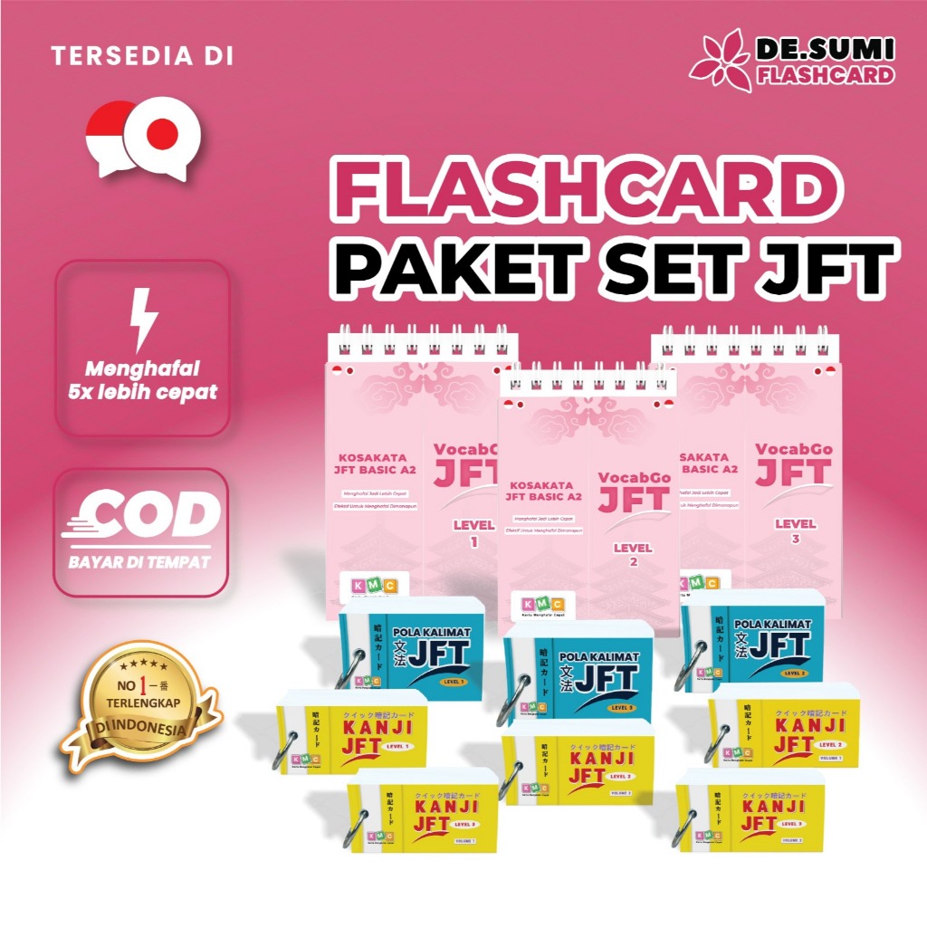 Jual Flashcard Paket Lengkap Set JFT Basic Bahasa Jepang - KMC Flash ...