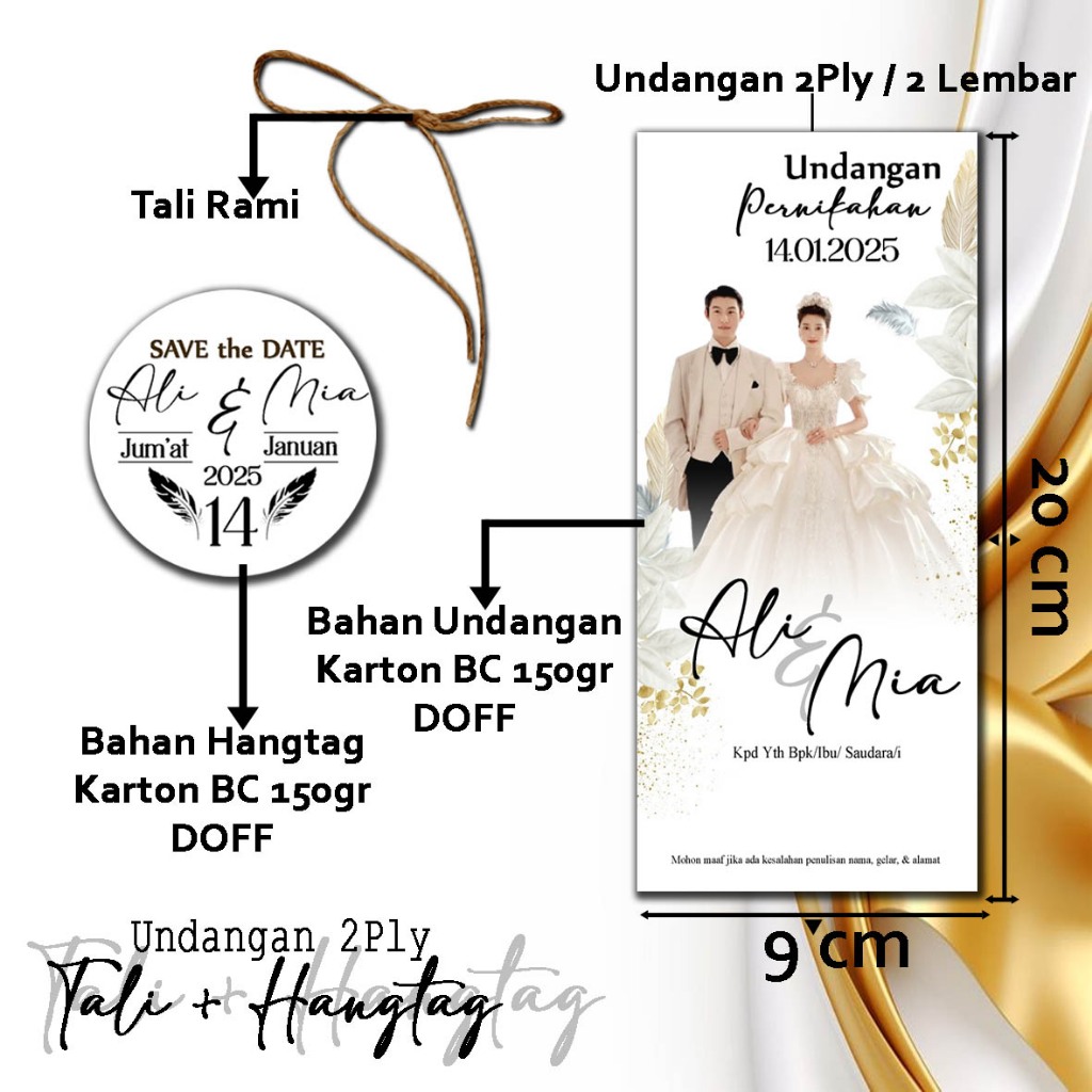 Jual UNDANGAN PERNIKAHAN 2Ply+Hangtag Undangan Tali Undangan Nikah ...