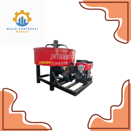 Jual MESIN PENGADUK SEMEN / MIXER MOLEN SEMEN COR DATAR DIESEL 750L ...