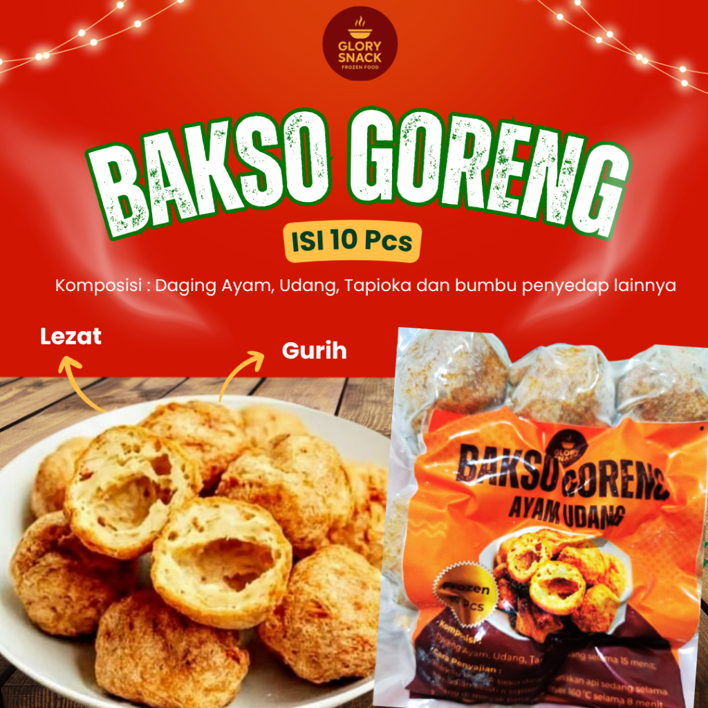Jual Bakso Goreng Ayam Udang Frozen isi 10 pcs Gurih Lezat Enak Dengan ...