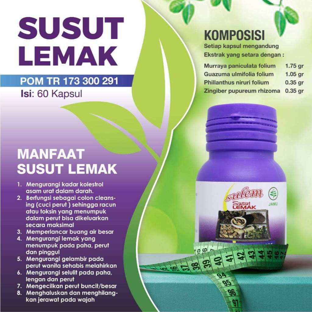 Jual Obat Diet Sulem Susut Lemak Penurut Berat Badan Pelangsing Badan ...