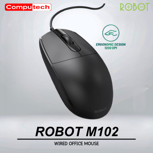Jual ROBOT Mouse Optical Wired M102 Business Office - Mouse Kantor ...