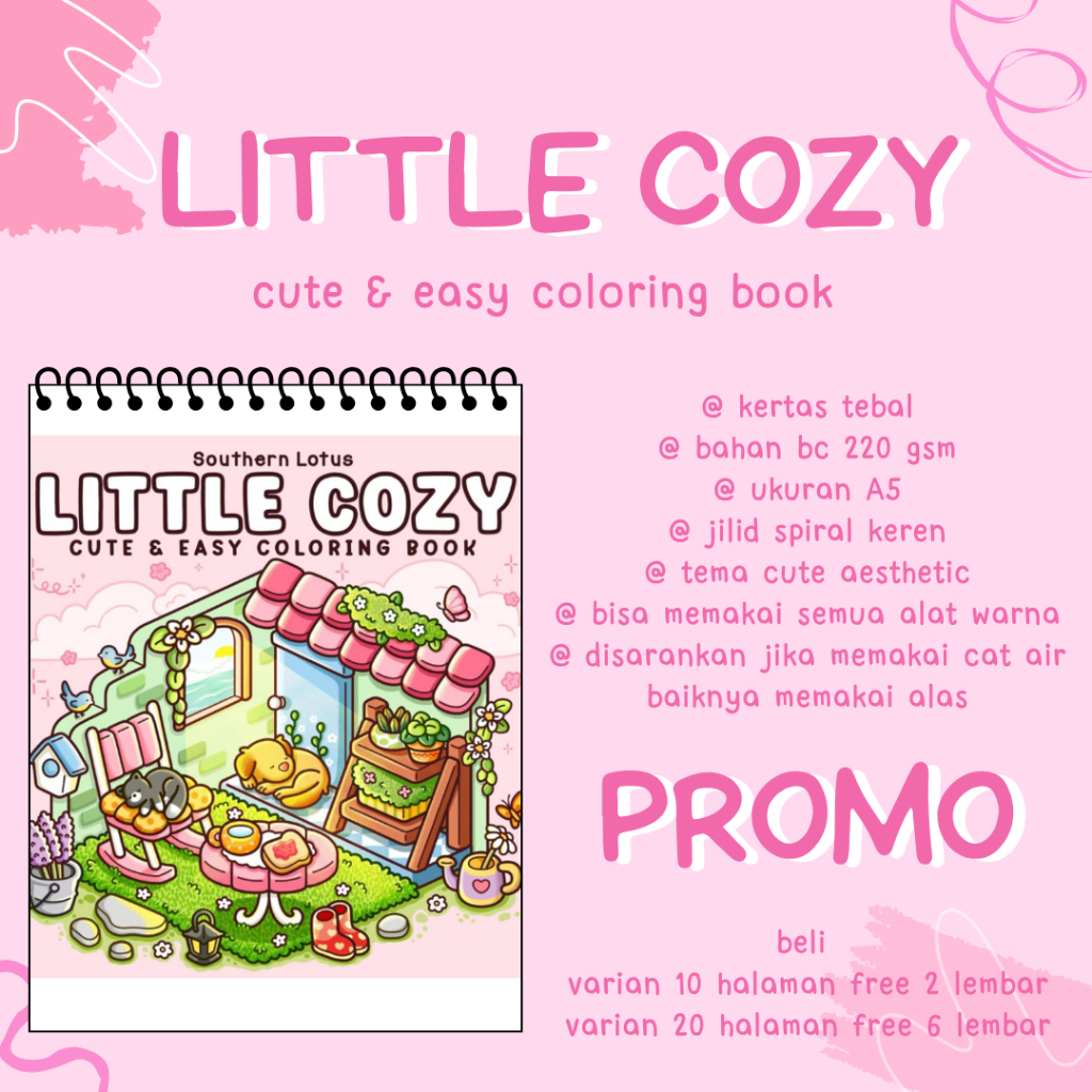 Jual Little Cozy Cute & Easy Coloring Book Buku Mewarnai Anak Remaja ...