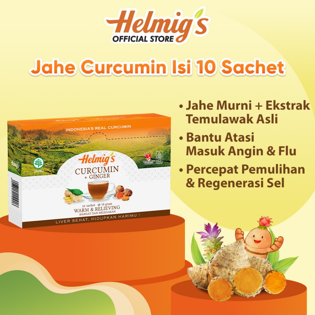 Jual Helmig's Curcumin Ginger 10 Sachet | Shopee Indonesia