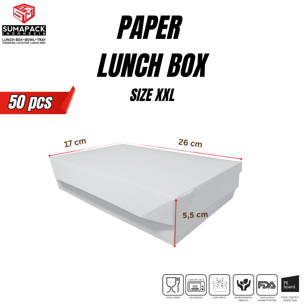 Jual Lunch Box XXL | Paper Lunch Box Extra Besar | Dus Bento | Dus Nasi ...