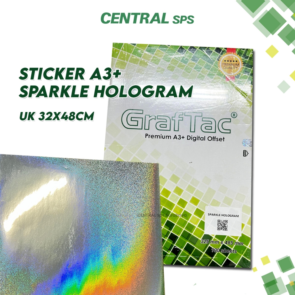 Jual Graftac Sticker Sparkle Hologram A3+ Bahan 100 Lembar - CENTRAL ...
