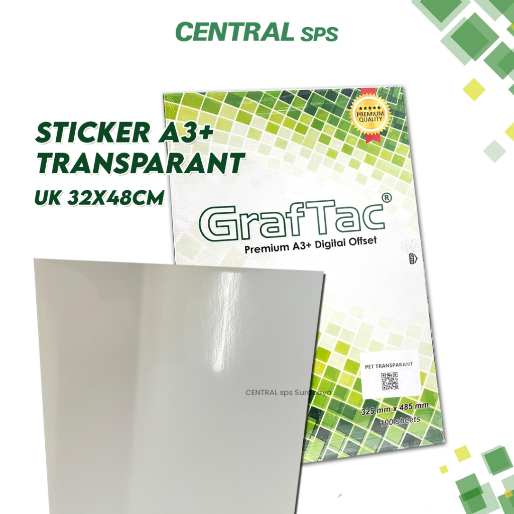 Jual Graftac Sticker Pet Transparant A3+ Bahan 100 Lembar - CENTRAL sps ...