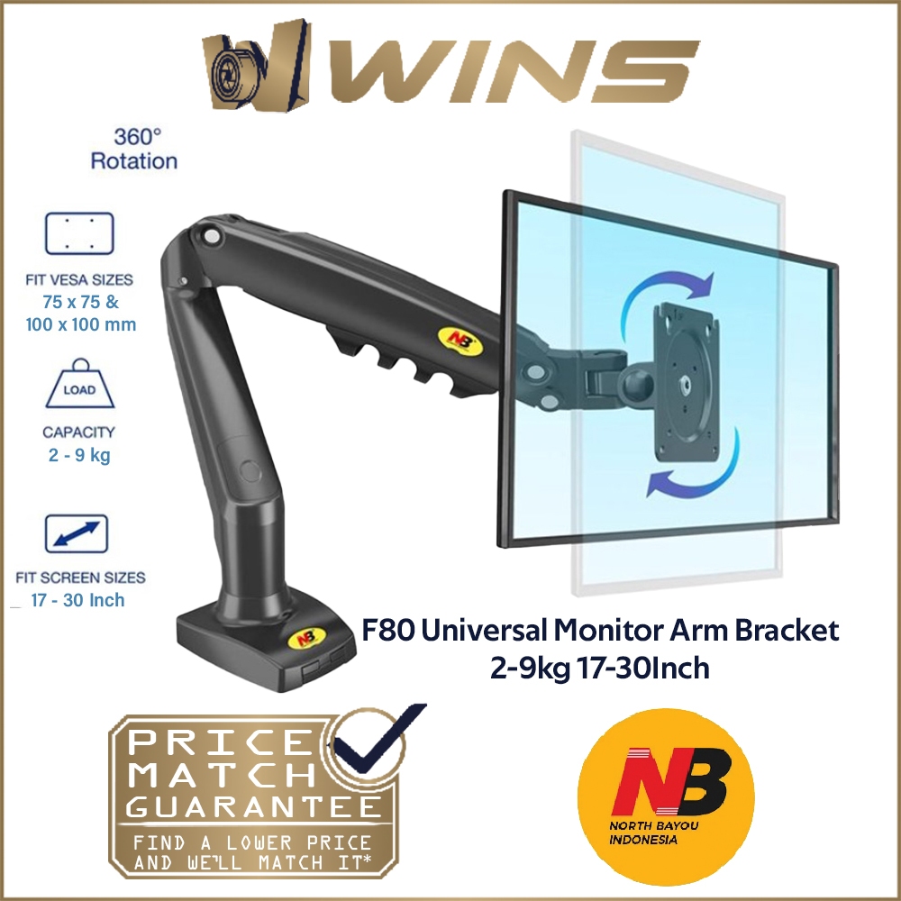 Jual Bracket TV Monitor LED LCD North Bayou NB F80 NBF80 13-27" NB F 80 ...