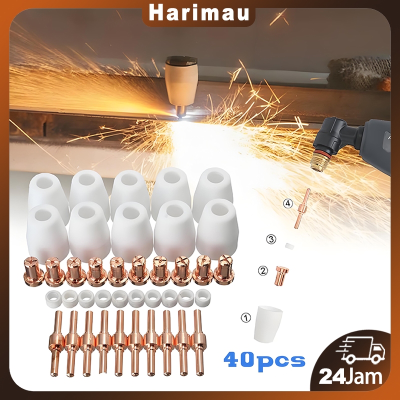 Jual 40pcs/Set Nozzle Plasma Cut Plasma Cutter Untuk 40A/PT-31 Cut40 ...