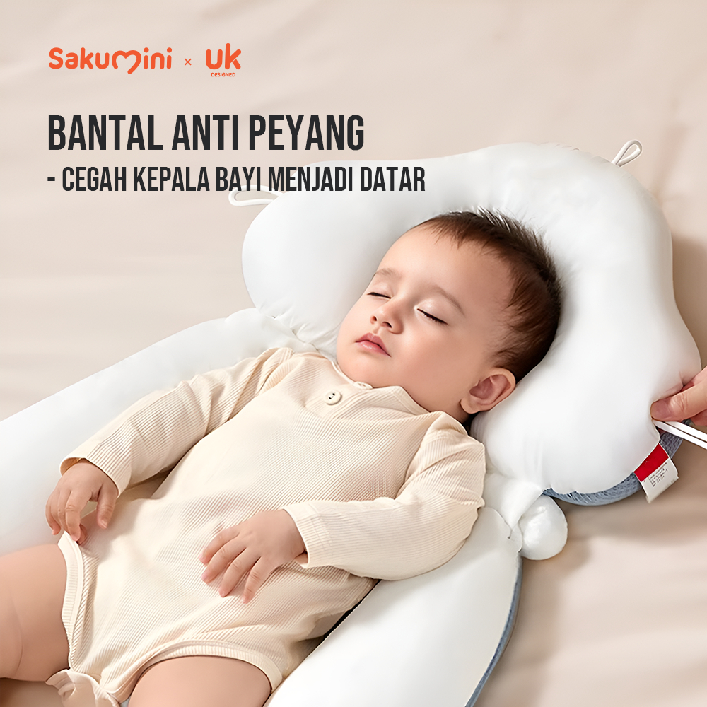 Jual Sakumini 2in1 Newborn Head Shape Baby Pillow Bantal Kepala Anti ...
