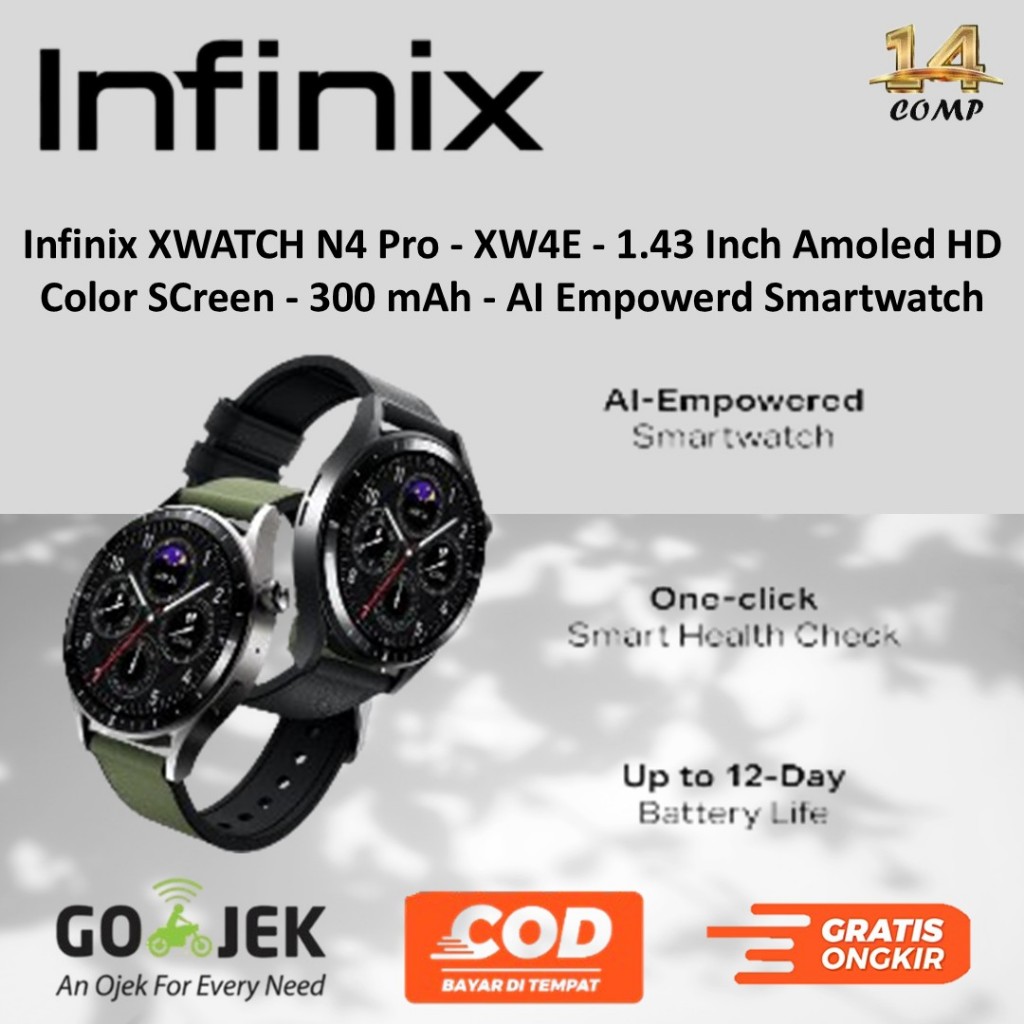 Jual Infinix XWATCH N4 Pro - XW4E - 1.43 Inch Amoled HD Color SCreen - 300 mAh - AI Empowerd ...