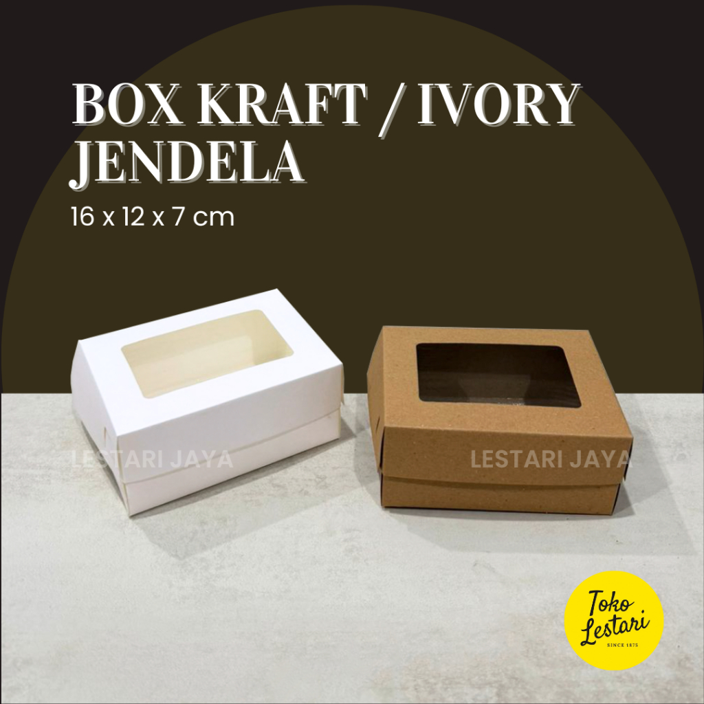 Jual Box Ivory Kraft Coklat LAMINASI JENDELA Untuk Kotak Kue Roti Snack ...