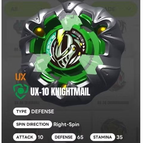 Jual Beyblade X UX-10 Knight Mail Blade layer only original Takara Tomy ...