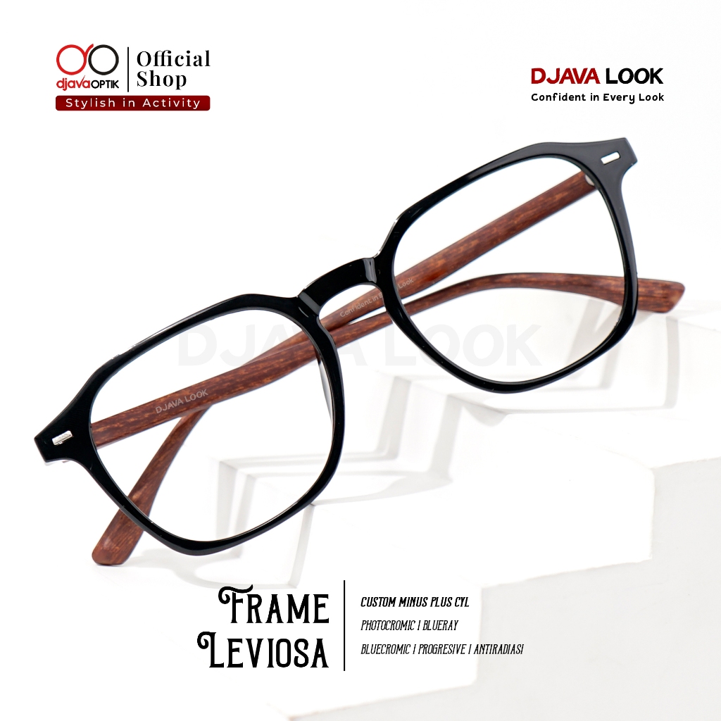 Jual DJAVA OPTIK - Frame Leviosa - Kacamata Pria Kotak Prisma Supersin Bluelight Transition ...