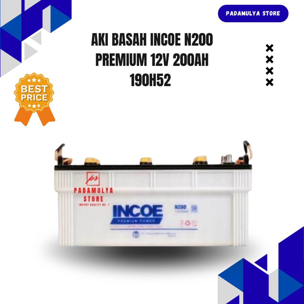 Jual Aki Basah Incoe N200 Premium 12V 200Ah 190H52 Battery Kapal Truck ...