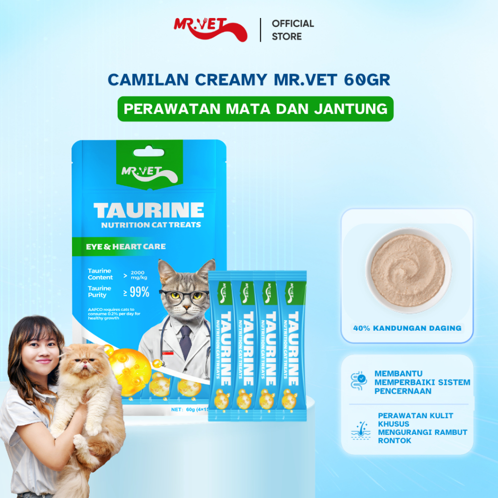 Jual Mr.Vet - Camilan Kucing Creamy yang dilengkapi dengan Taurine ...