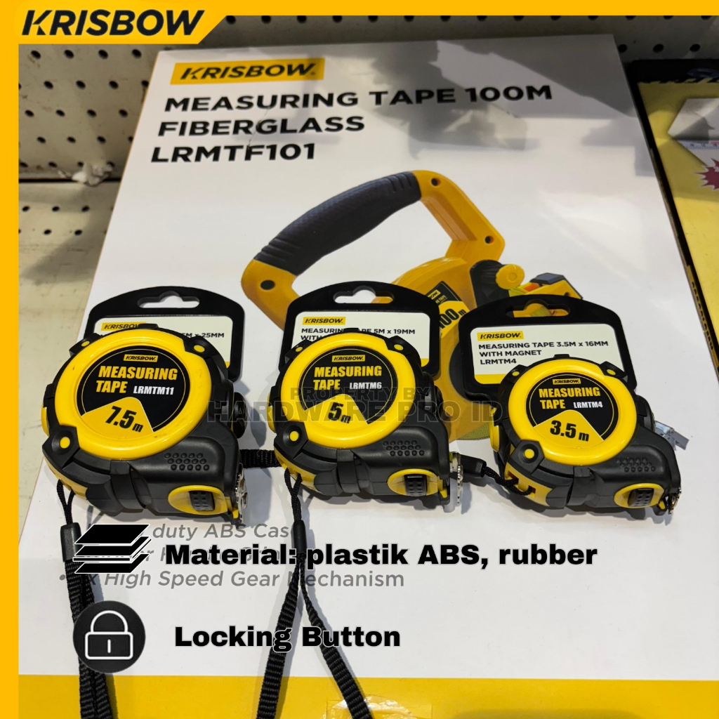Jual Krisbow Meteran Dengan Magnet 3.5 , 5 , 7.5 Meter - Kuning Alat ...