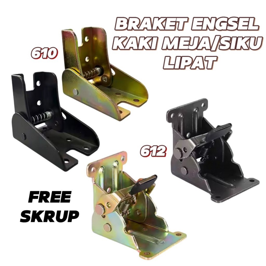 Jual BRACKET ENGSEL KAKI MEJA / BRAKET SIKU LIPAT KURSI MEJA EMAS/HITAM ...