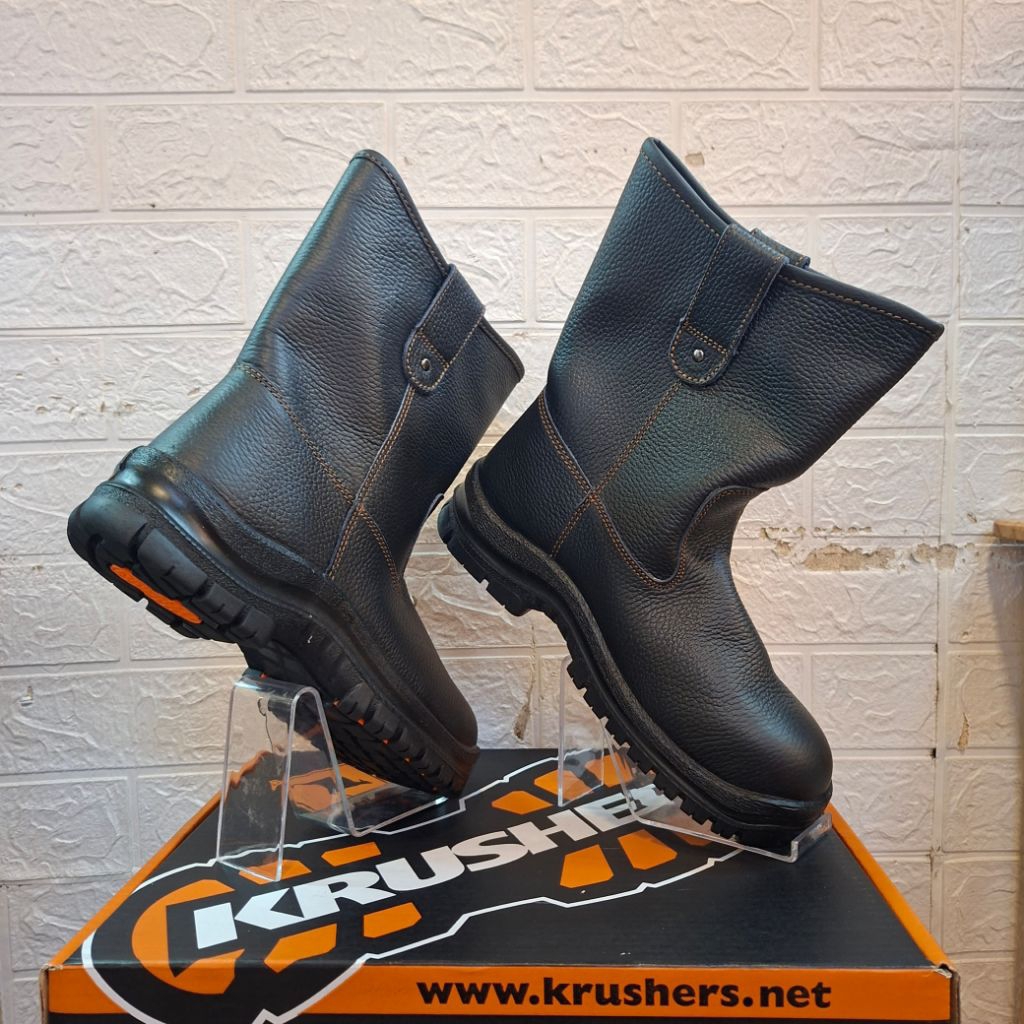 Jual Safety Shoes Krushers Texas Black | Shopee Indonesia