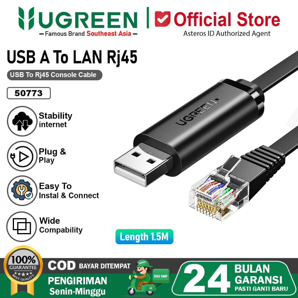 Jual UGREEN LAN Ethernet to USB RJ45 Console Flat Kabel 50773 | Shopee ...