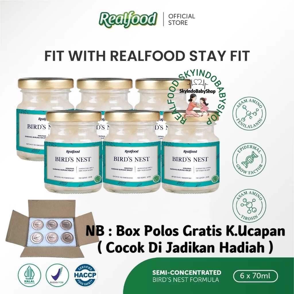 Jual Realfood Stay Fit 6 Botol Box Polos ( Minuman Sarang Burung Walet ...