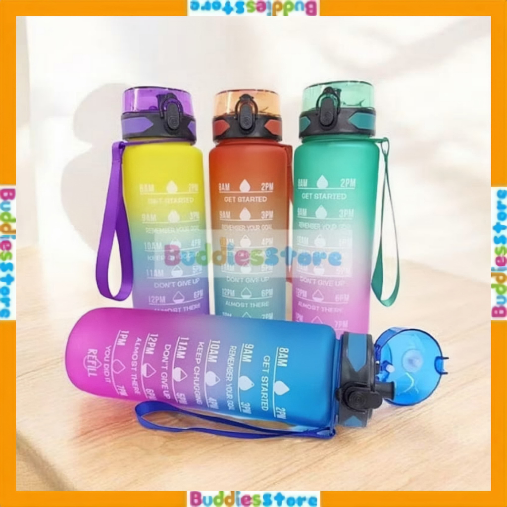 Jual BOTOL MOTIVASI GRADASI PASTEL 1 LITER/BOTOL TRITAN/QUIFIT/BOTOL ...