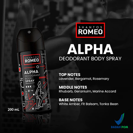 Jual [ Official Store] Shantos Romeo Deo Spray 200ml Alpha | Body Spray ...