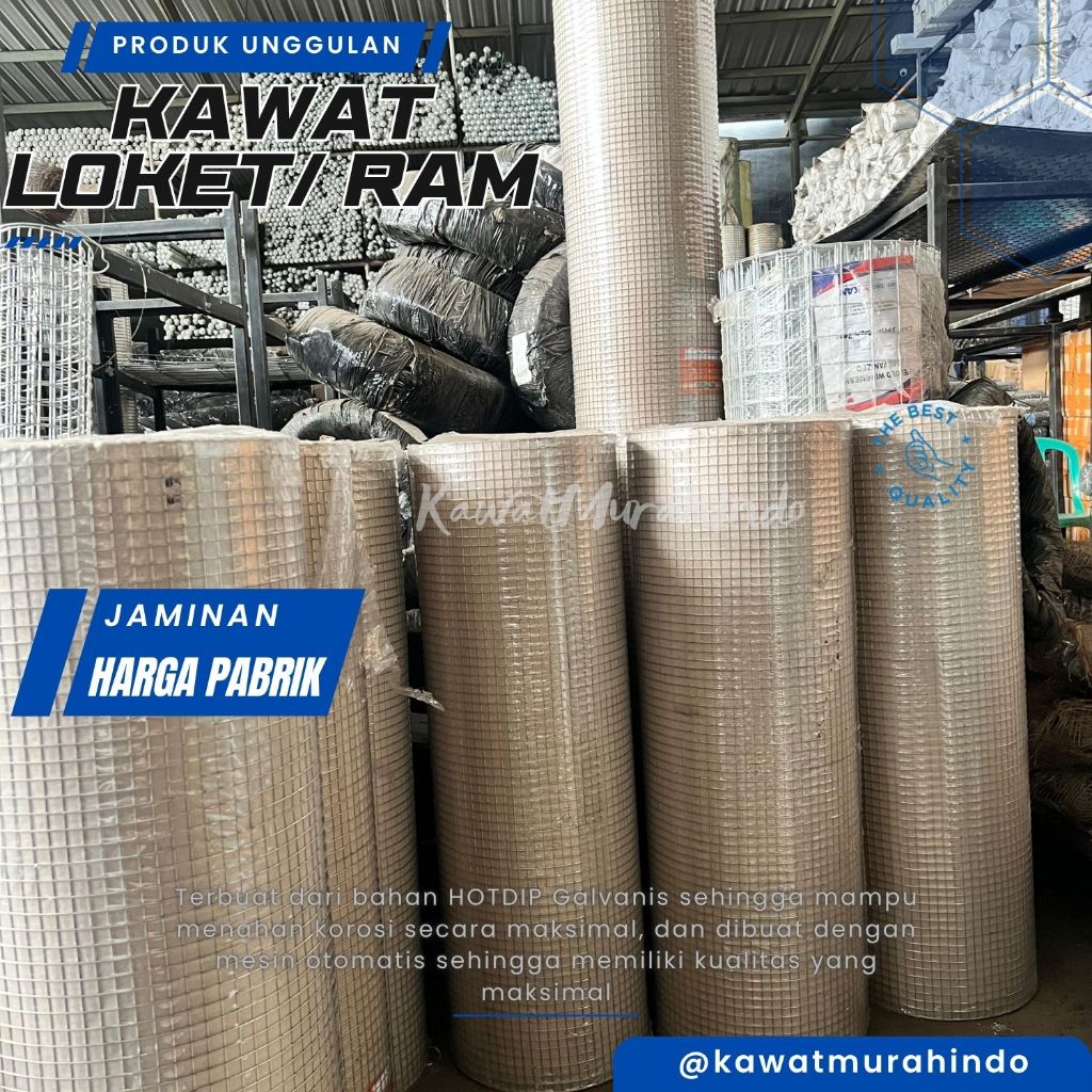 Jual KAWAT LOKET / KAWAT RAM / WIREMESH GALVANIS TEBAL 1-2MM / MESH 12 ...