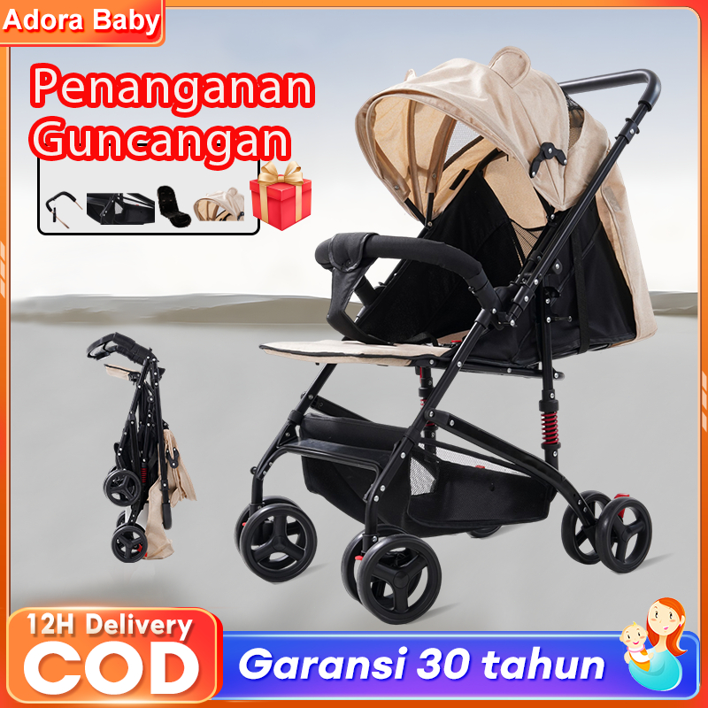 Jual [Garansi 30 Tahun] BEIGE Stroller Bayi Lipat Travelling 2 Arah ...