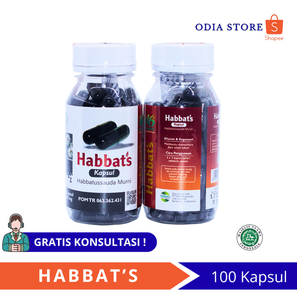 Jual Habbatussauda Habbats 100 Kapsul 500mg - Black Seed untuk Daya ...