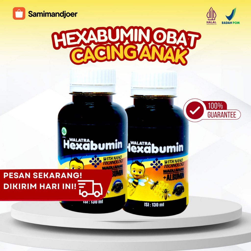Jual HEXABUMIN Vitamin Asli 100% Obat Untuk Atasi Cacingan Pada Anak ...