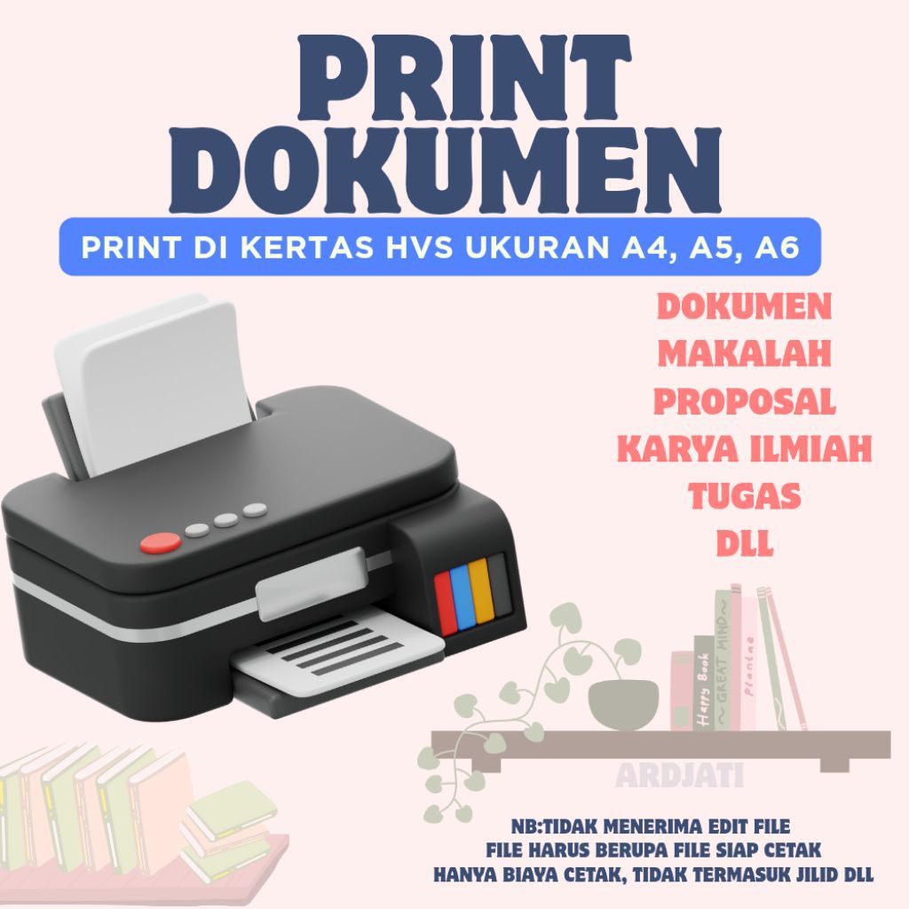 Jual Print Dokumen HVS ukuran A4, B5, A5 | Shopee Indonesia