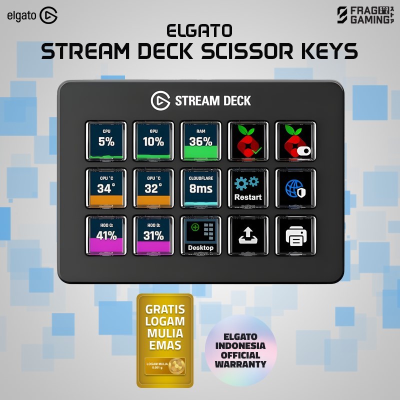 Jual ELGATO Stream Deck Scissor Keys - Precision 15 Key Control Pad ...