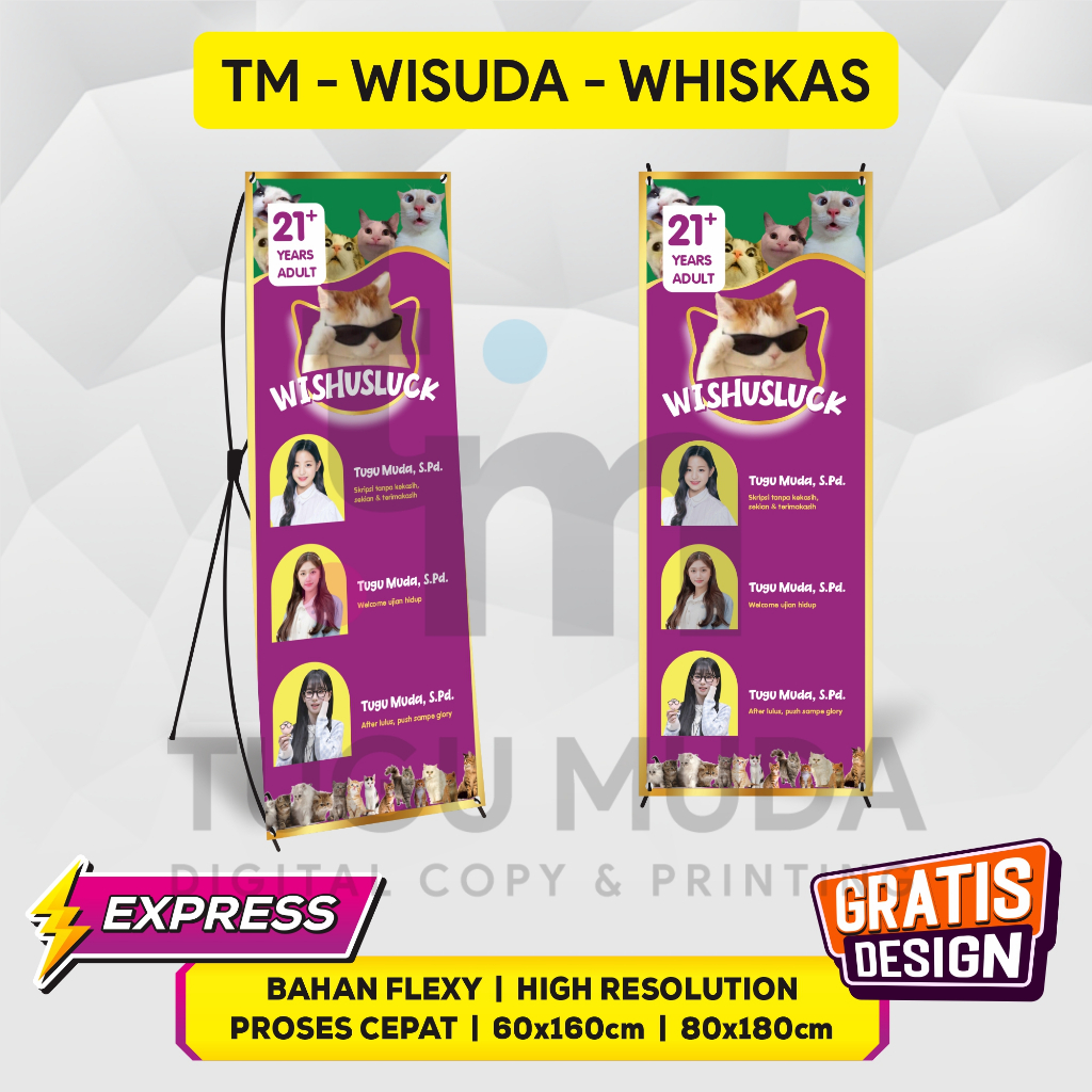 Jual Cetak X-Banner Wisuda | X Banner Sidang Outdoor | Standing Banner ...