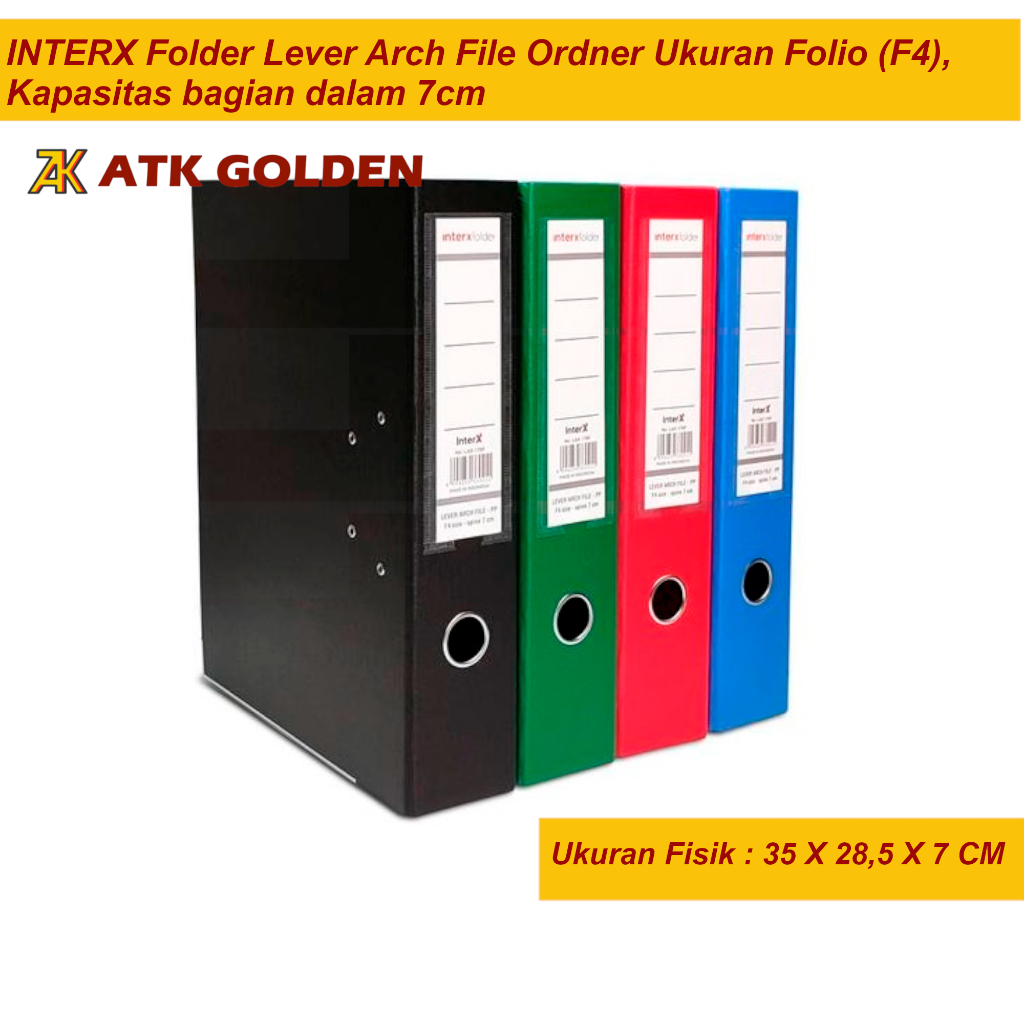 Jual Ordner InterX Folder Ukuran Folio Kapasitas Bagian Dalam 7cm ...