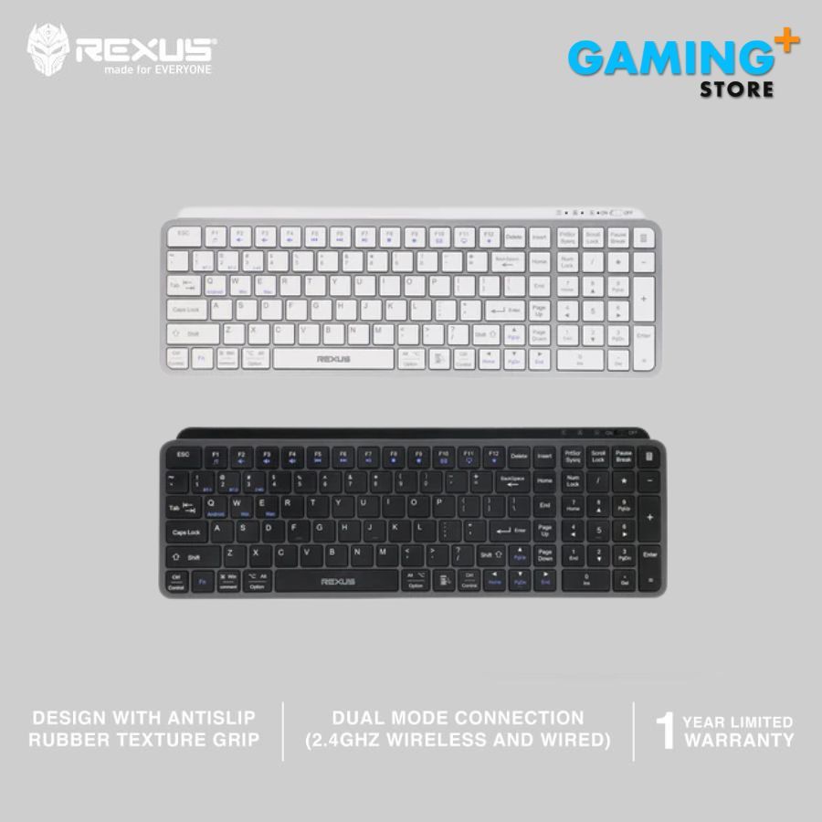 Jual Keyboard REXUS Bluetooth + Wireless with Shortcut Function KL100 ...
