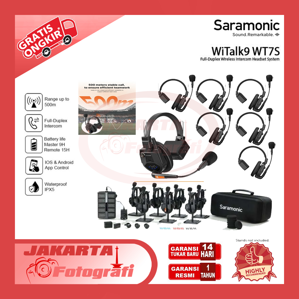 Jual Saramonic WiTalk9-7S 7-Person Full-Duplex Wireless Intercom System ...