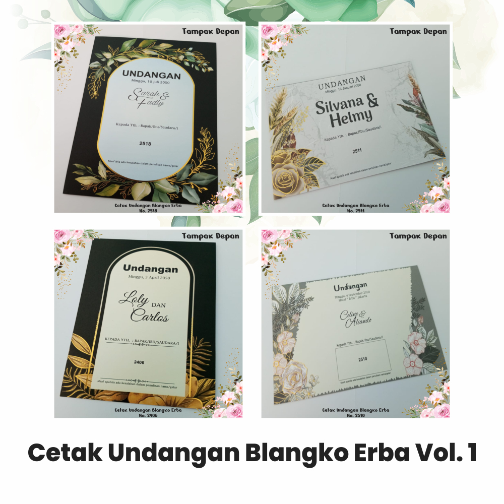 Jual Cetak Undangan Blangko Erba Vol. 1 Isi 500 Lembar - Gratis Plastik ...