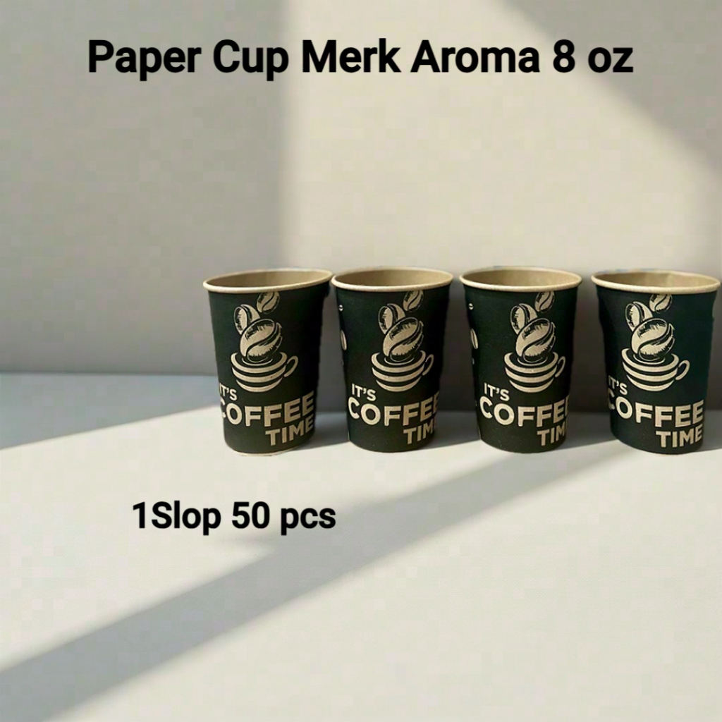 Jual [ISI 50 PCS]Paper Cup Craft Motif Merk Aroma Cocok Untuk kopi Dan ...