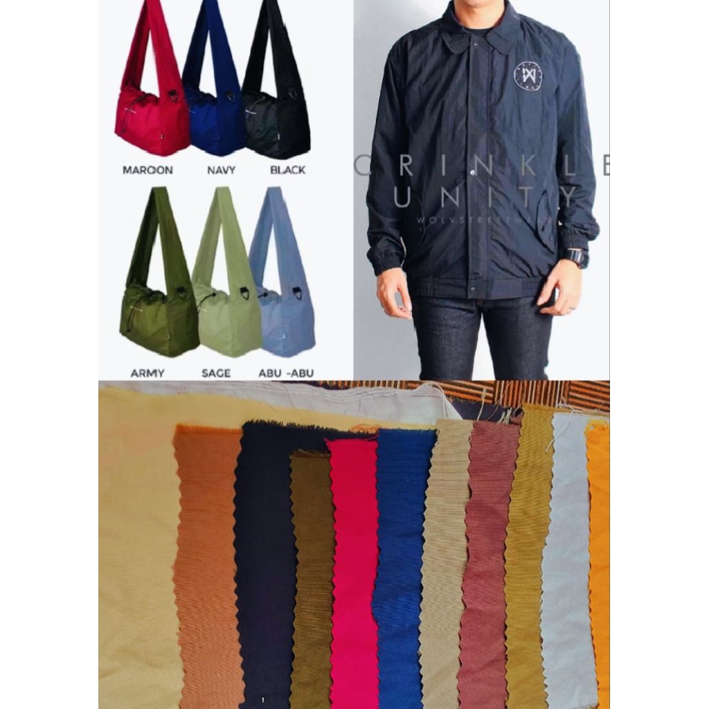Jual taslan crinkle / taslan kusut nilon untuk jaket tas Setok terdia ...
