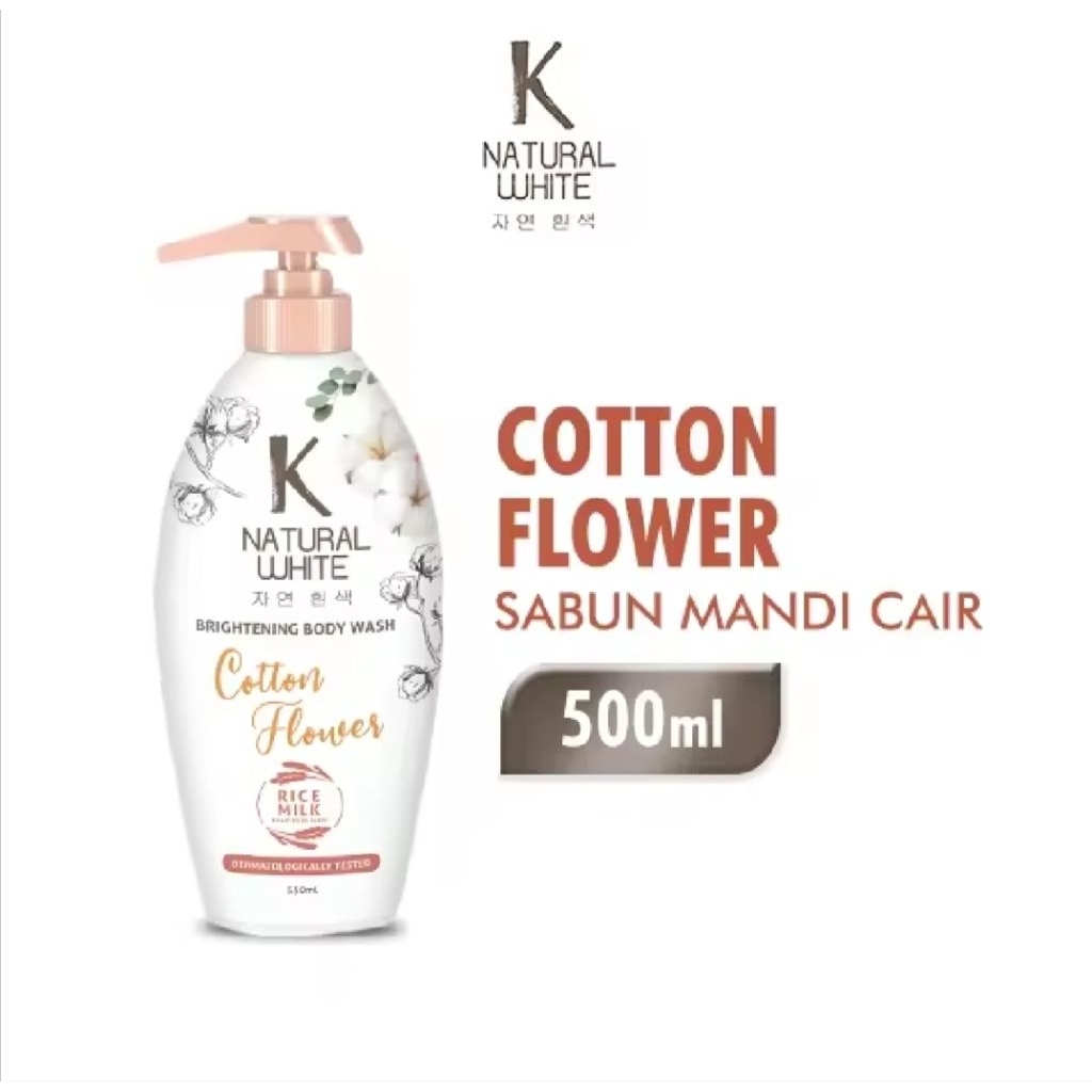 Jual K NATURAL WHITE Sabun Mandi Cair Cotton Flower Botol 500ml ...