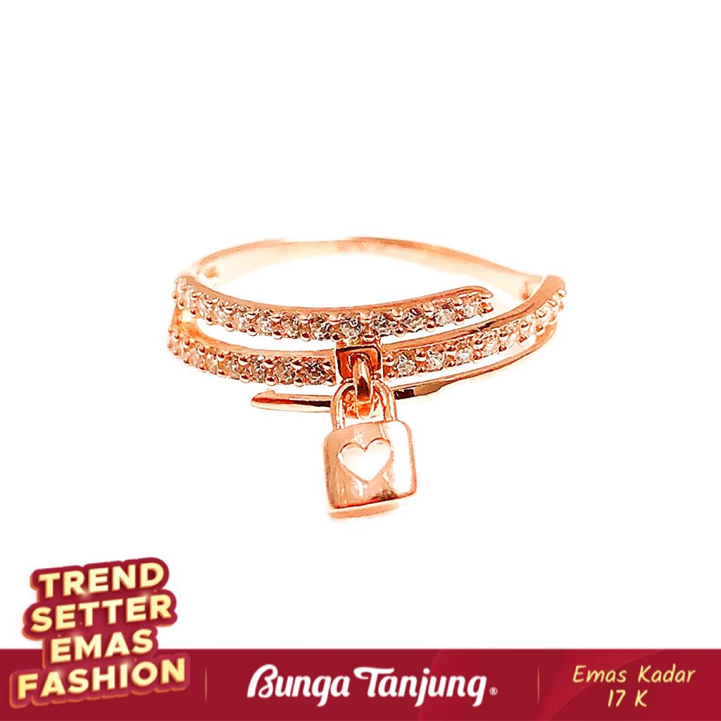 Jual CINCIN SPIRAL GEMBOK HATI BLINK - EMAS 17K - BUNGA TANJUNG GOLD ...