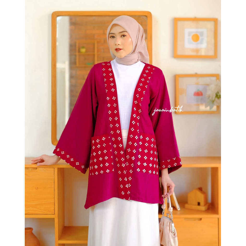 Jual javainbatik - OUTER HANISA BATIK WANITA KERJA - outer batik - batik wanita - batik kerja ...