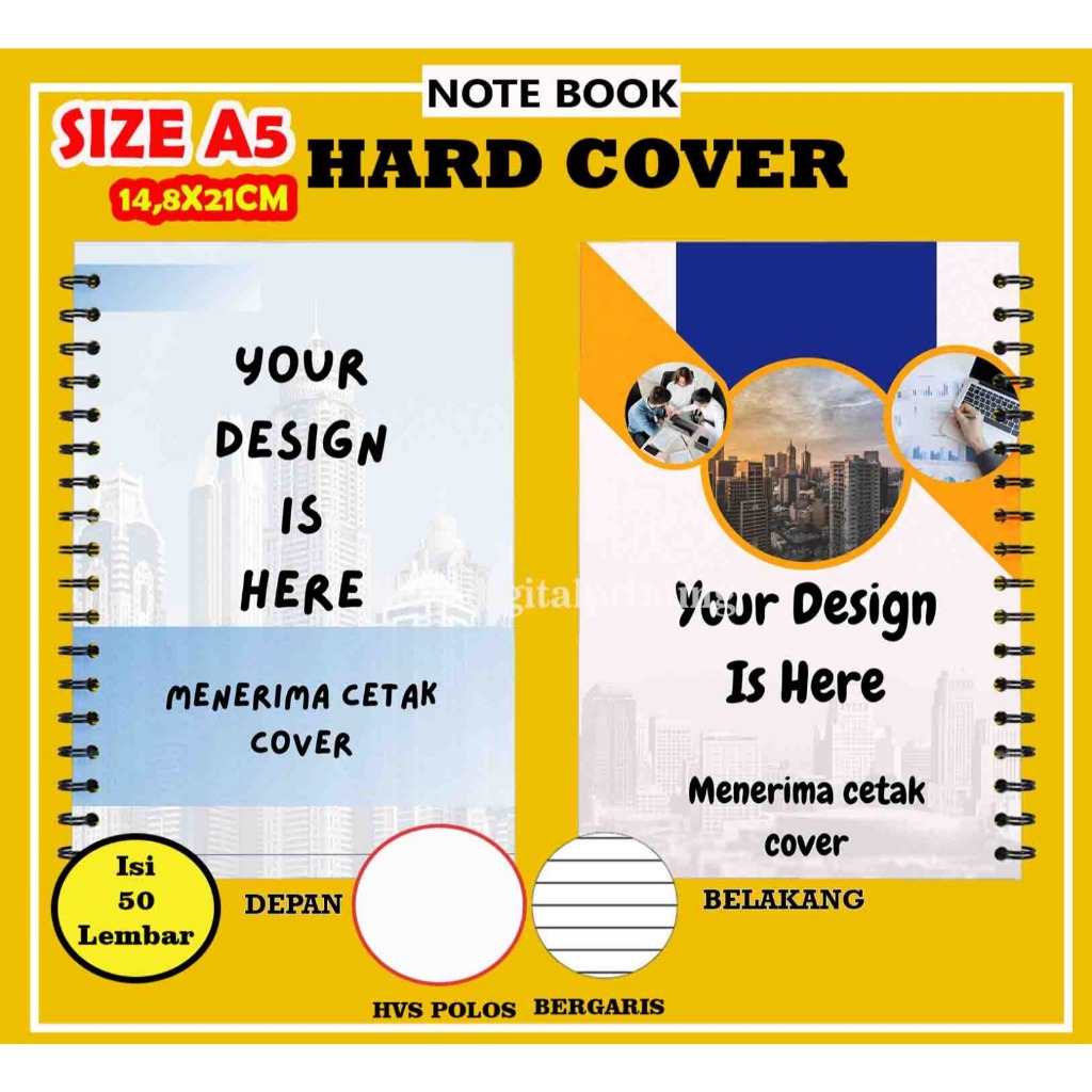 Jual Notebook/notes costum hardcover spiral A5 isi HVS 50lbr | Shopee ...