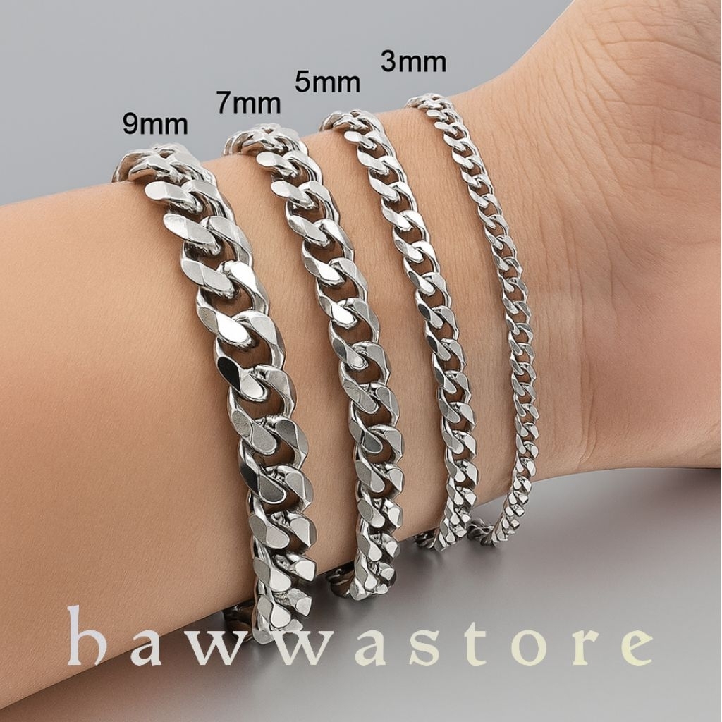 Jual GELANG TITANIUM STAINLESS STEEL PRIA WANITA MODEL RANTAI NK TIDAK ...
