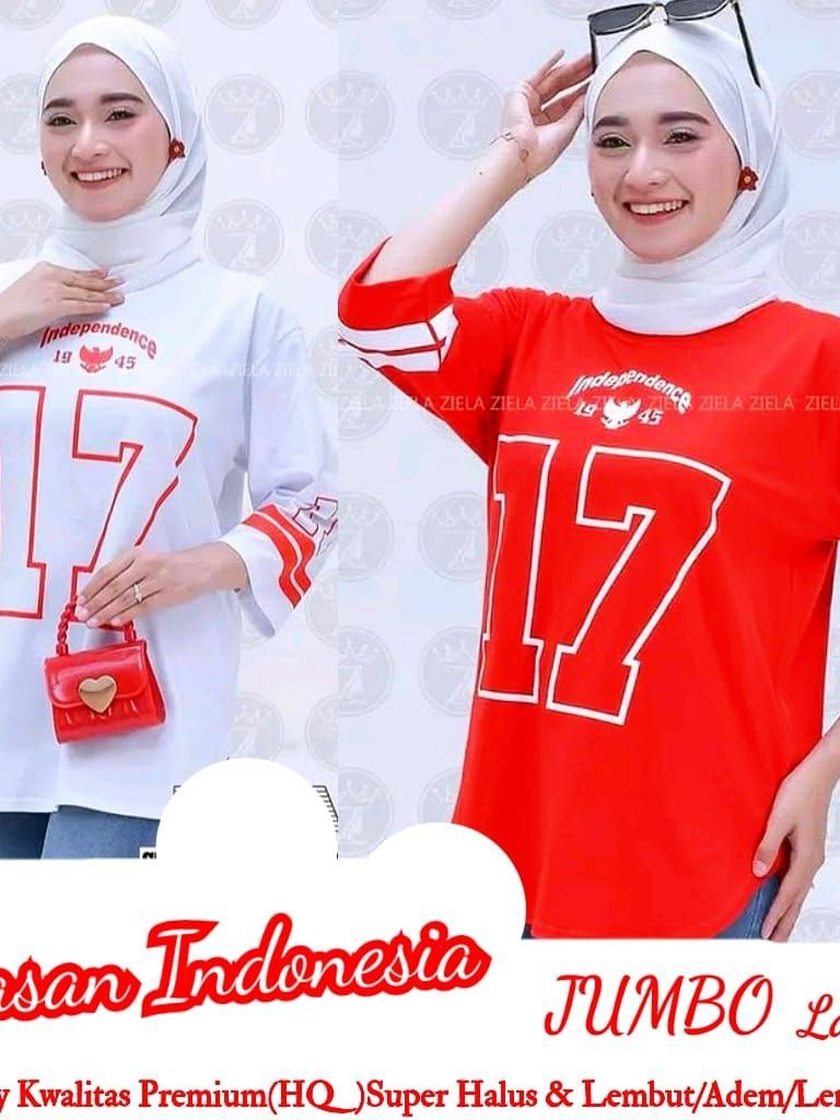 Jual Atasan Kaos Merah Putih Spesial Kemerdekaan Jumbo 7/8 Sablon ...