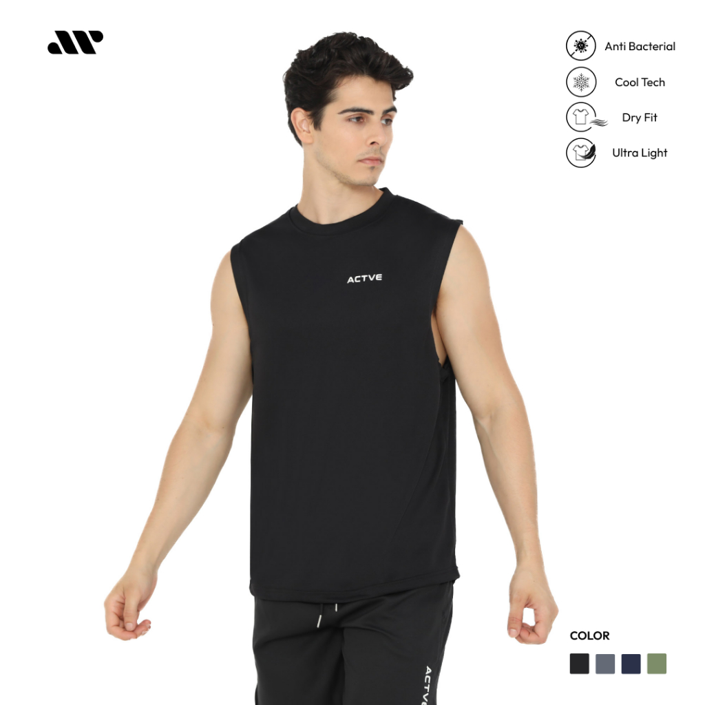 Jual ACTVE Training Tank - Tanktop Olahraga Pria - Dry Fit - Singlet Pria - Gym - Running ...