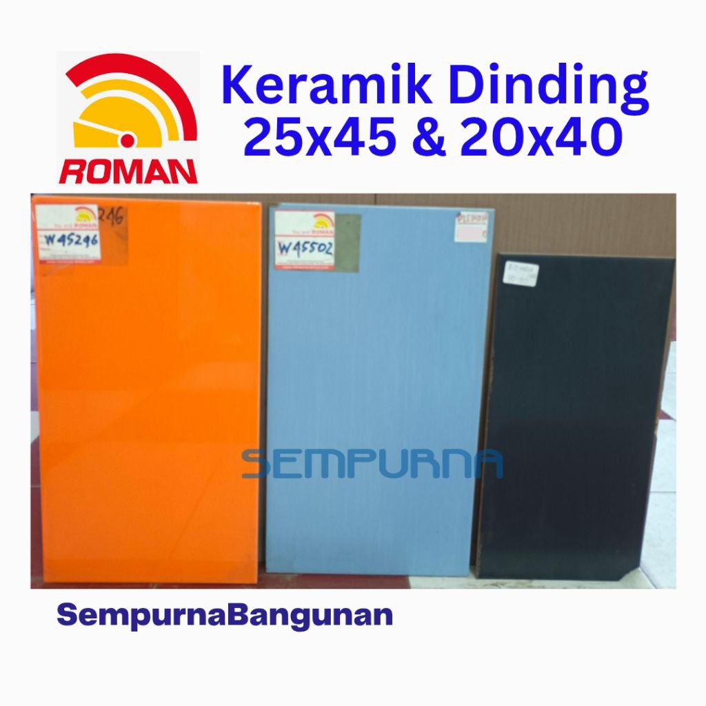 Jual Keramik kramik ubin dinding tembok Roman 20x40 25x45 40x20 45x25 ...