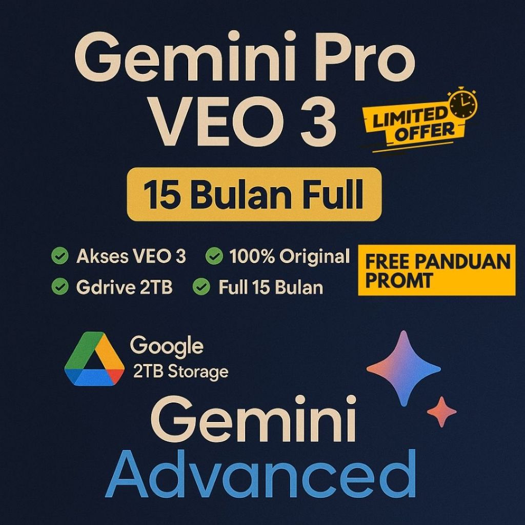 Jual GEMINI PRO ( VEO 3 ) + FREE E - COURSE VIDEO AI | Shopee Indonesia